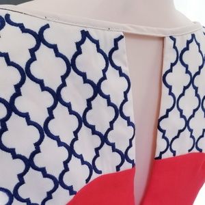 THML | Dresses | Thml Xs Blue Embroidered Red Shape Shift Dress | Poshmark